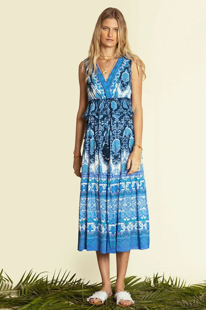 Durban Midi Dress Blue – Kabana USA